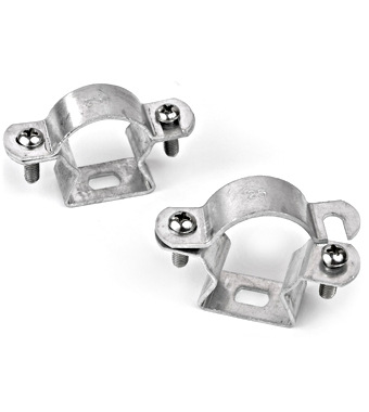 Stainless steel pipe spacer clamp, Ø 20 mm with screws