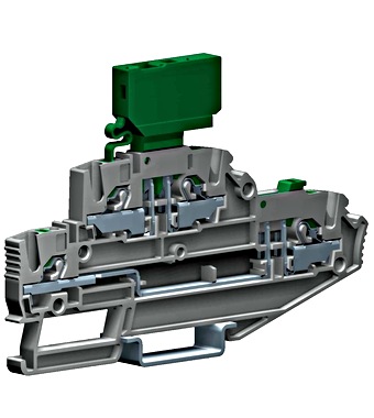 Push-in Terminal with Fuse holder, 2-level, 2,5mm², grey
Fuse holder with disconnect function, suitable for 5 x 20mm fuses, no fuse included