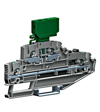 Push-in Terminal with Fuse holder, 2-level, 2,5mm², grey
Fuse holder with feed-through connection, suitable for 5 x 20mm fuses