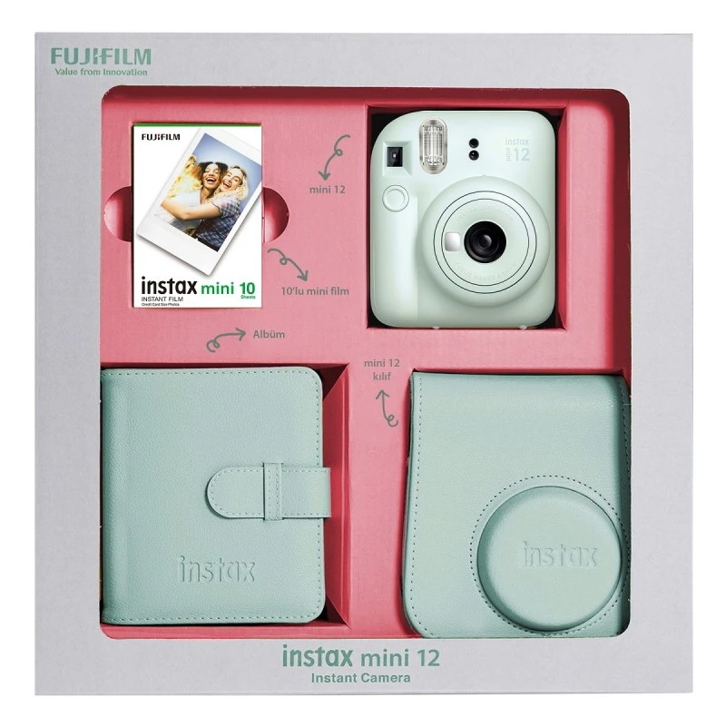 Fujifilm INSTAX MINI 12 Instant Film Camera (Bundle Box Green)