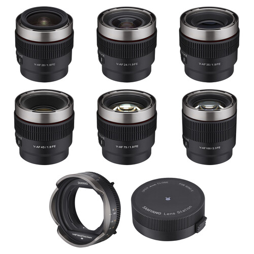 Samyang Cine V-AF T1.9/T2.3 FE KIT sa 6 objektiva za Sony E-Mount
Samyang Cine V-AF 20mm T1.9 FE (Sony E)
Samyang Cine V-AF 24mm T1.9 FE (Sony E)
Samyang Cine V-AF 35mm T1.9 FE (Sony E)
Samyan...