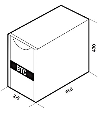 Battery box 72V 40Ah
w x d x h=215x655x430mm, 96kg