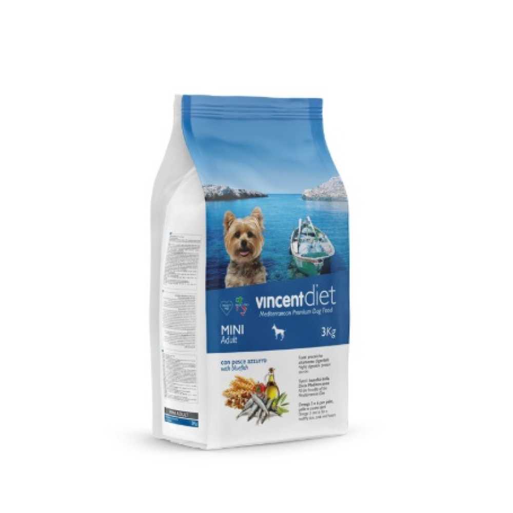Vincent DIET hrana za pse Adult Mini - Plava riba 3kg