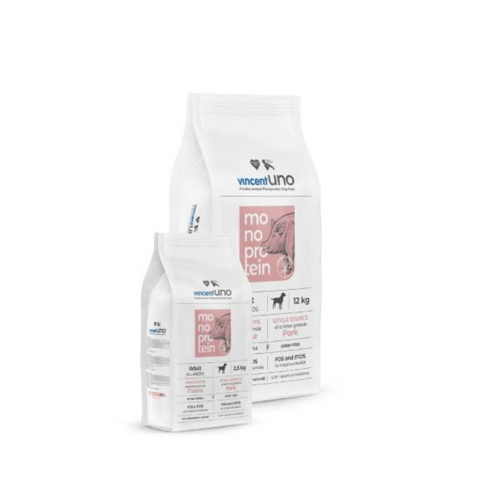 Vincent UNO hrana za pse Monoprotein Grain free - Svinjetina 2.5kg