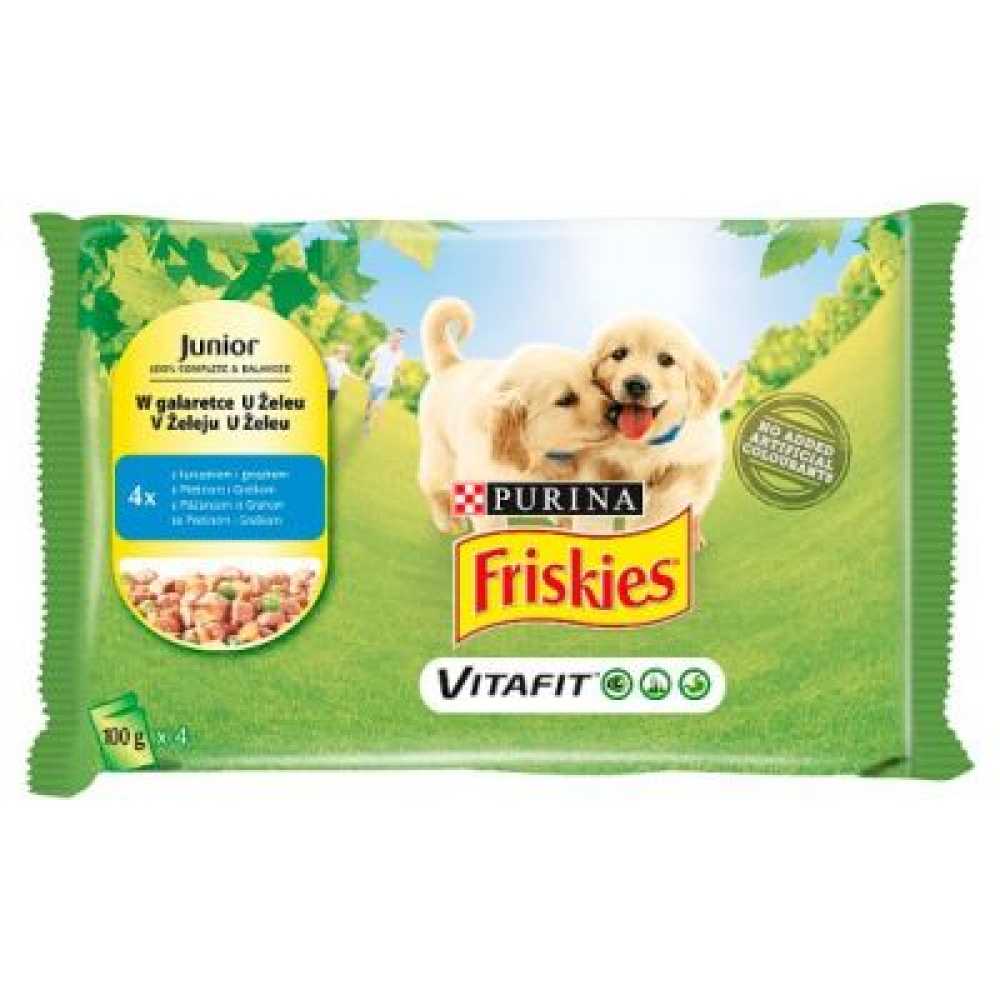 Friskies sos za pse MULTIPACK Junior - piletina i grašak 4x85g