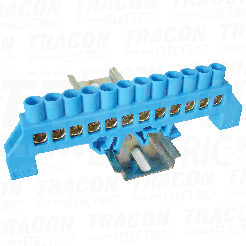 Izol. sina uzemljenja N/PE 12P plava 230/400VAC 100A 8×12mm