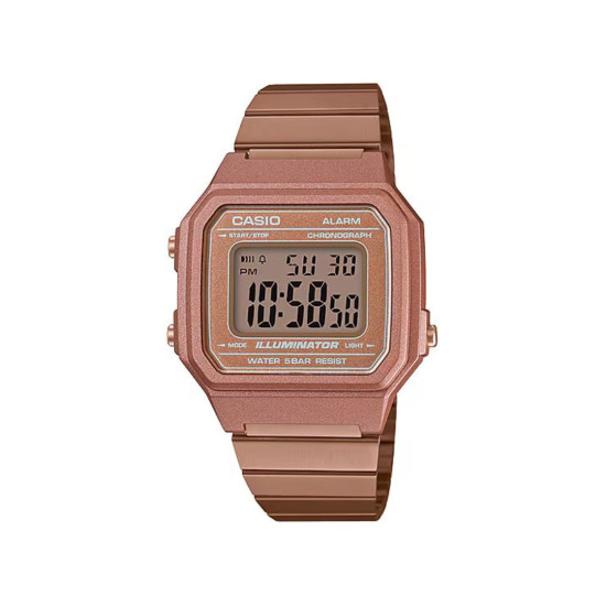 Casio Vintage B650WC-5ADF unisex Big Screen Retro Full Rose Gold Stainless Steel