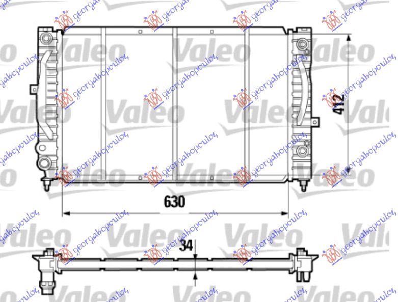 HLADNJAK MOTORA BENZIN / 1.9 TDi DIZEL (AUTO) (+/-AC) (63x41) (VALEO)