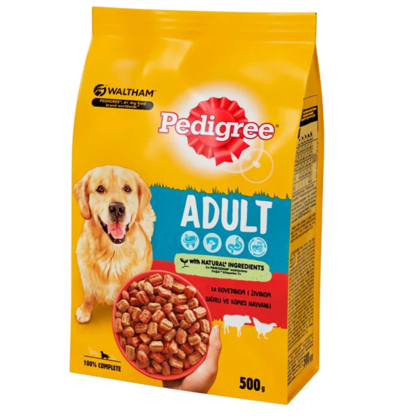 Pedigree Adult Govedina i Piletina 500g – kompletna suva hrana za pse