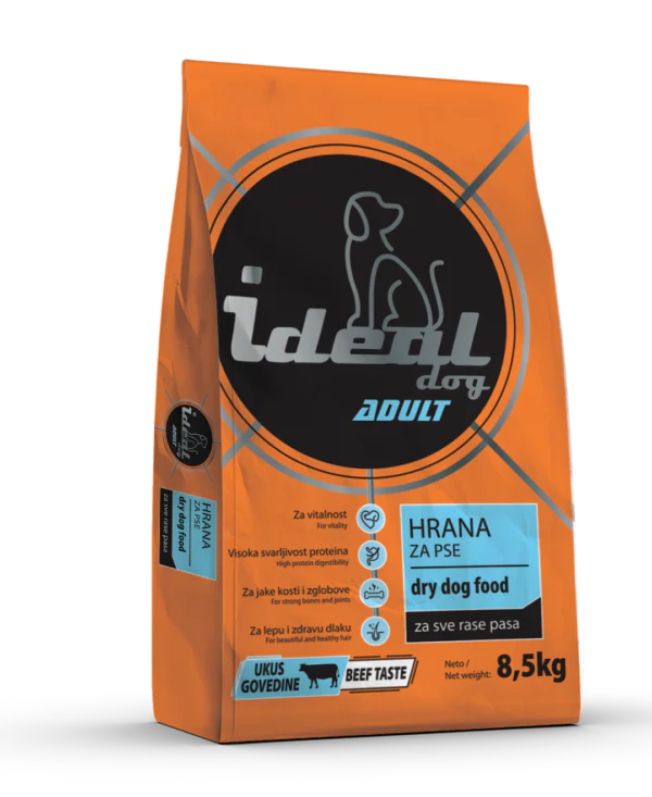 Ideal Dog Adult 8,5 kg – kompletna suva hrana za odrasle pse