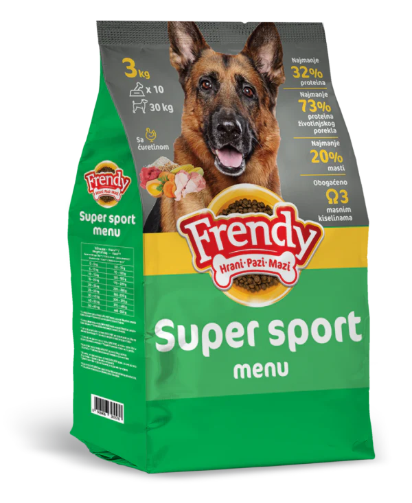 Frendy Super Sport Menu – energetska hrana za aktivne pse (3kg, 10kg, 20kg)