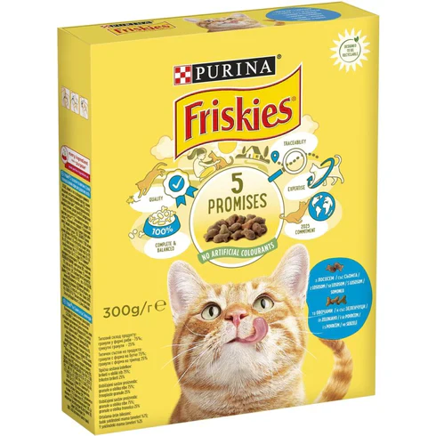 Friskies Adult briketi za mačke – losos i povrće (300g)