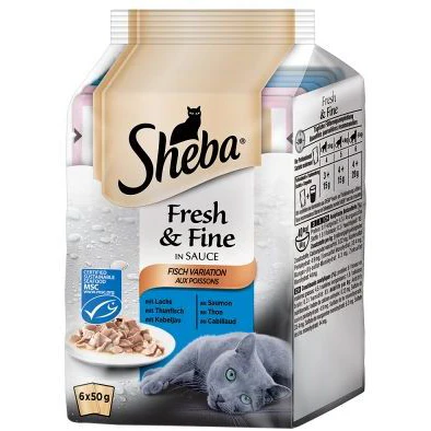 Sheba Fresh & Fine multipack za mačke – mini izbor ribe (6×50g)