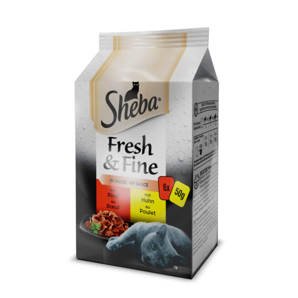 Sheba Fresh & Fine multipack za mačke – izbor mesa (6×50g)