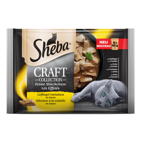 Sheba Craft multipack za mačke – izbor živine u sosu (4×85g)
