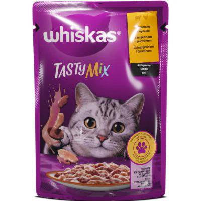WHISKAS TastyMix – jagnjetina i ćuretina u sosu (85g)