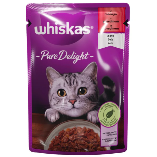 WHISKAS Pure Delight – govedina u želeu (85g)