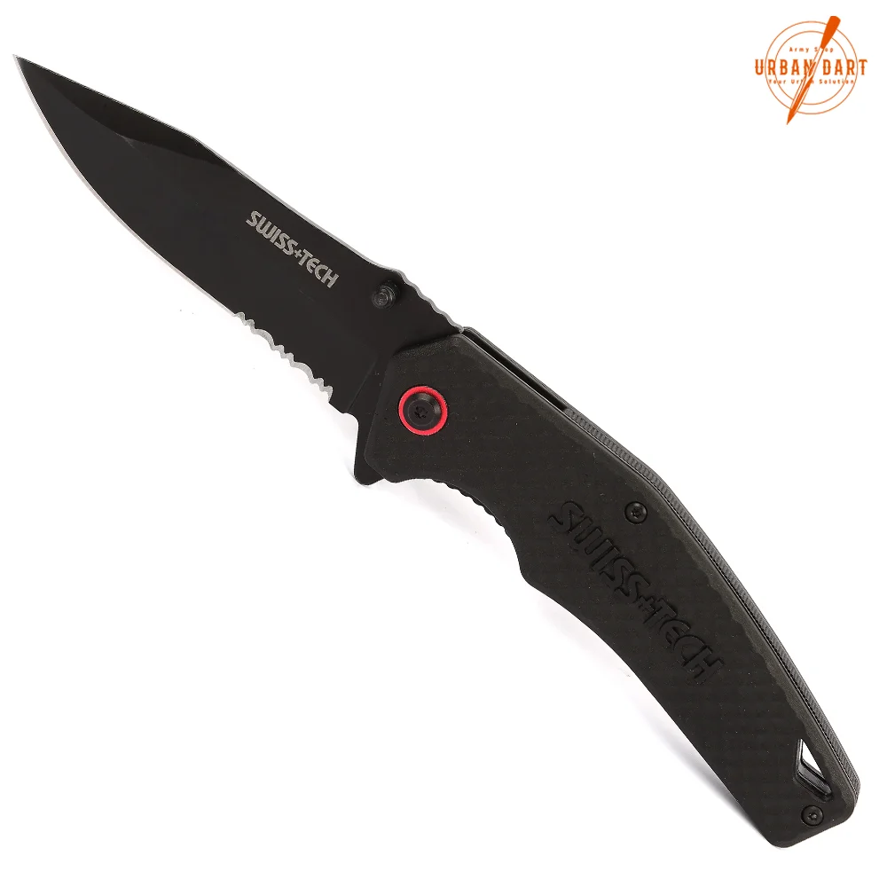 SWISSTECH NOŽ 3.5″CRNI ST014012