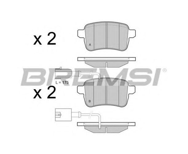 Pločice kočione zadnje Bremsi BP3438 - LP2222 - FDB4308 - GDB1905