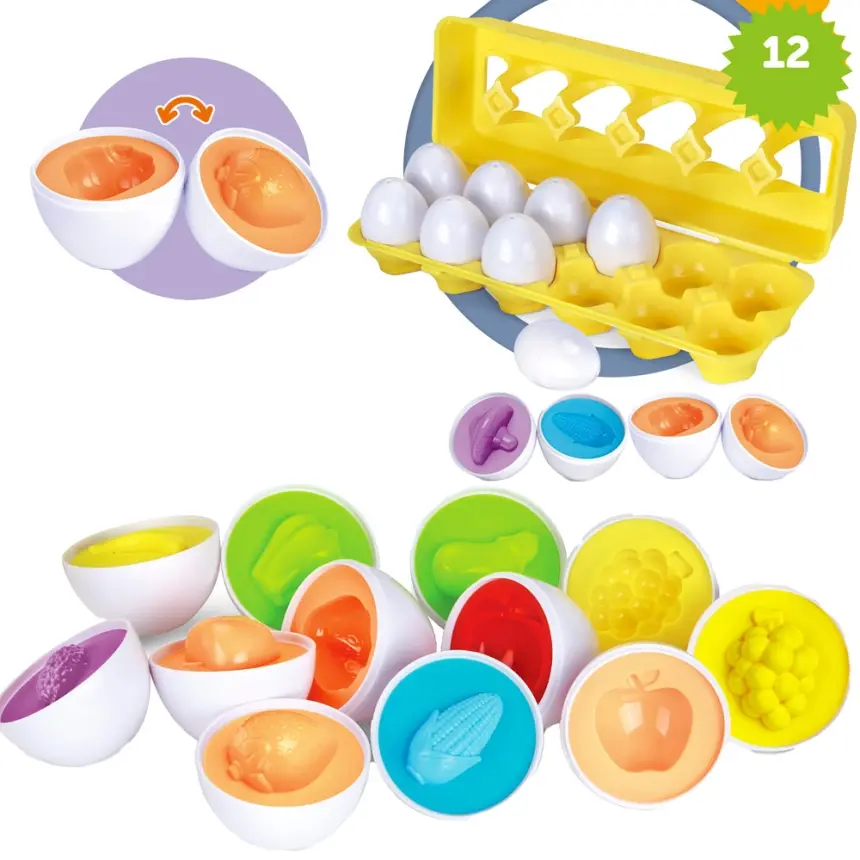 Pronađi par matching eggs voće i povrće 12 kom