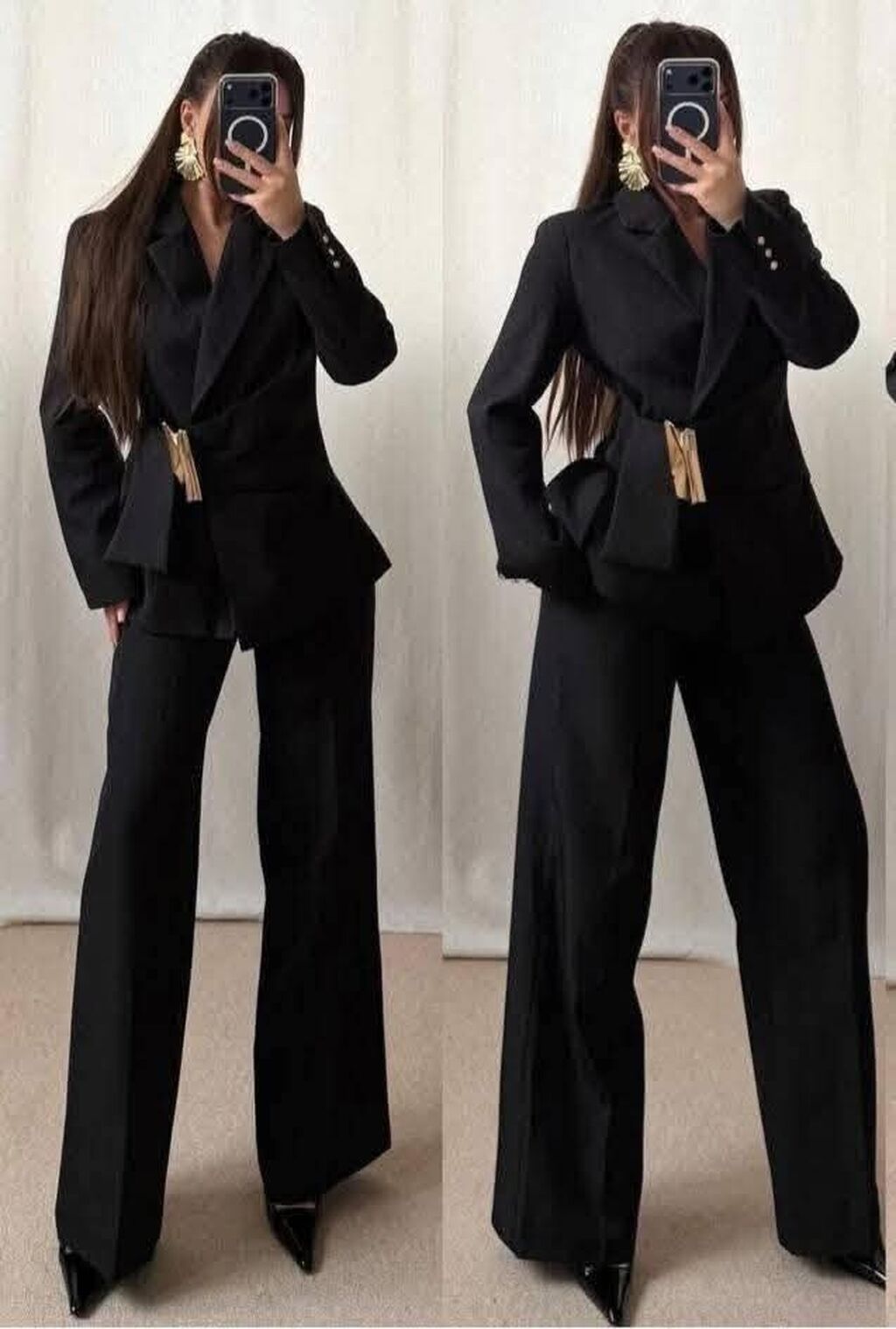 Zara komplet – elegantno crno odelo - Dvodelni set: sako + pantalone