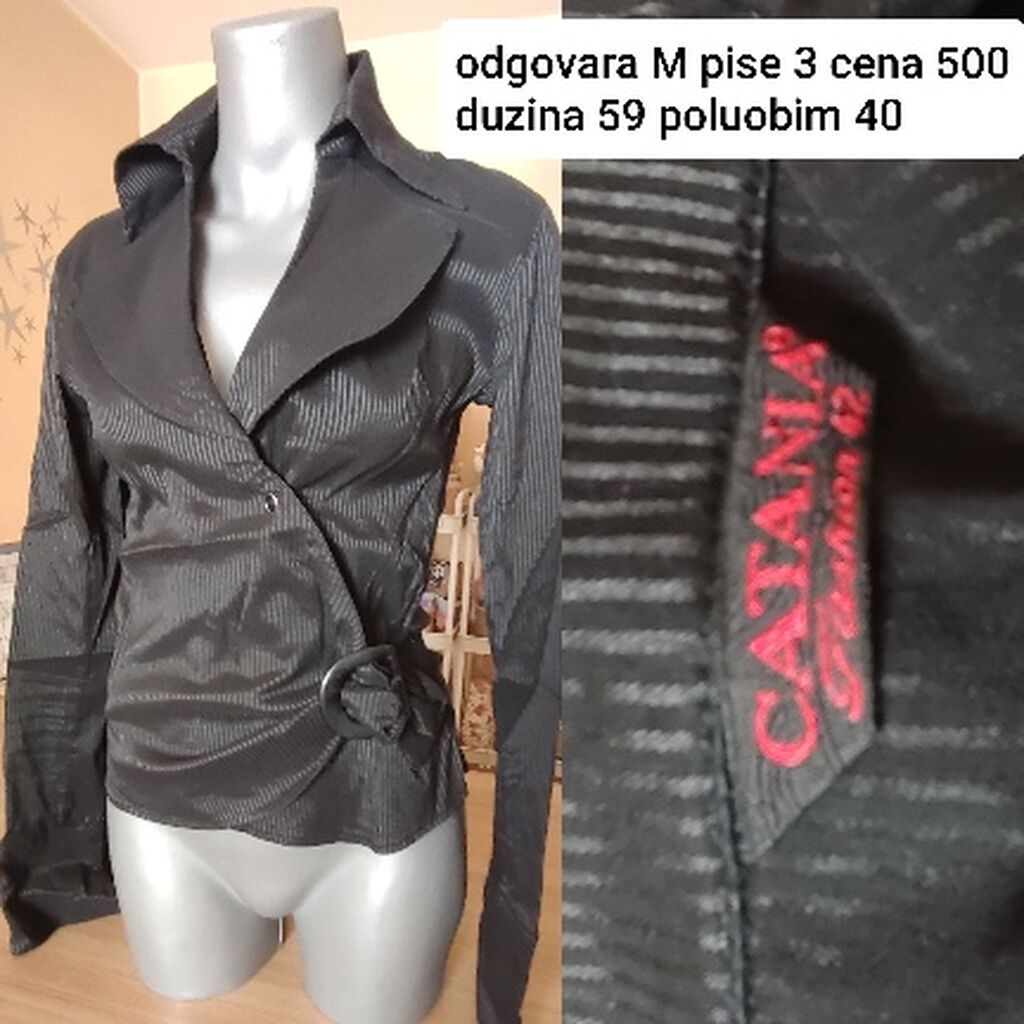 Ženska košulja/bluza CATANIA Fashion - Boja: crna sa suptilnim