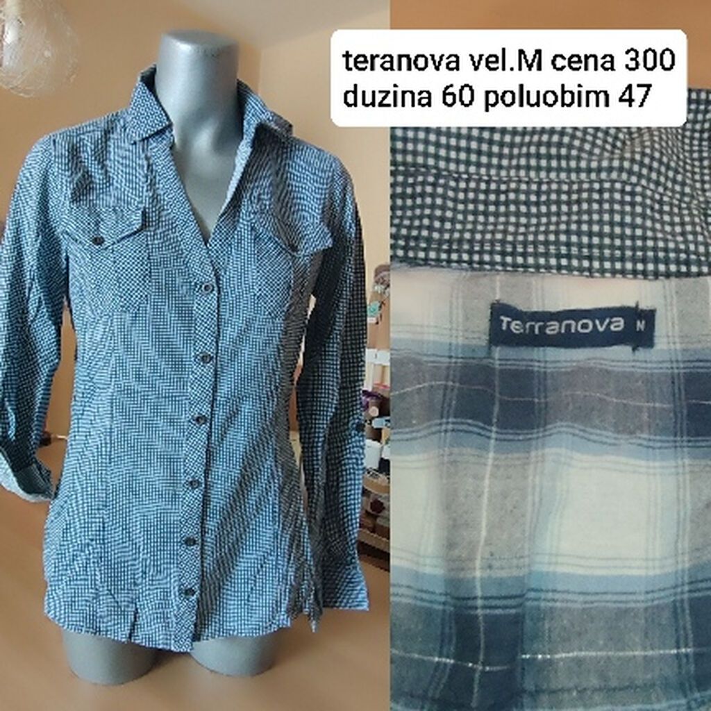 Ženska košulja Terranova u veličini M. Karakteriše je karirani/gingham