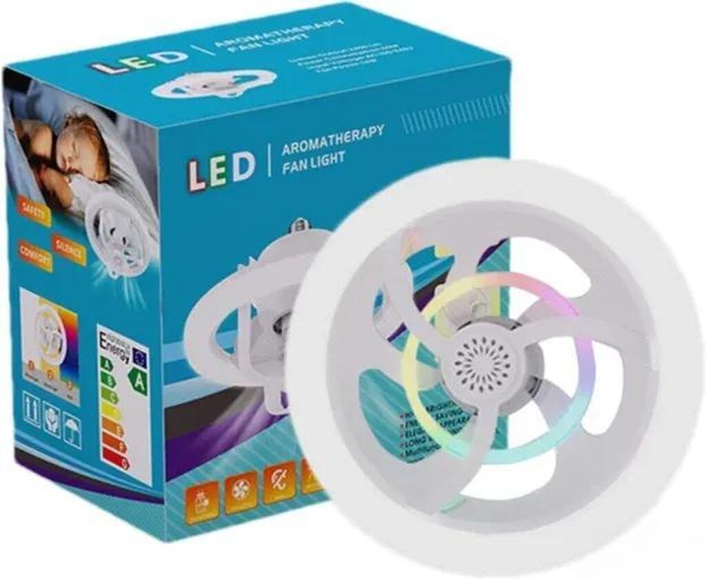 Led luster sa ventilatorom E27 NOVO. OPIS PROIZVODA: LED plafonjera sa