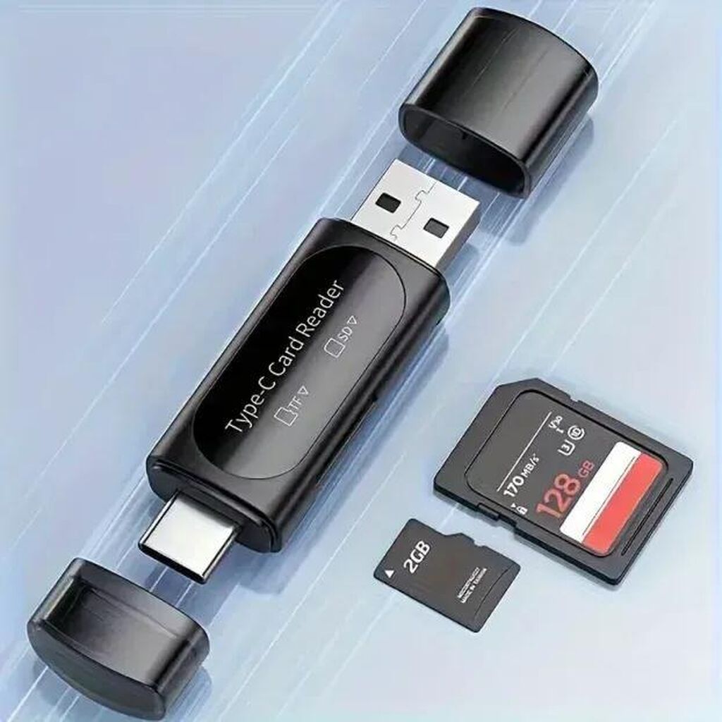 Čitač memorijskih kartica sa dva slota za USB tip C/USB A T. OPIS