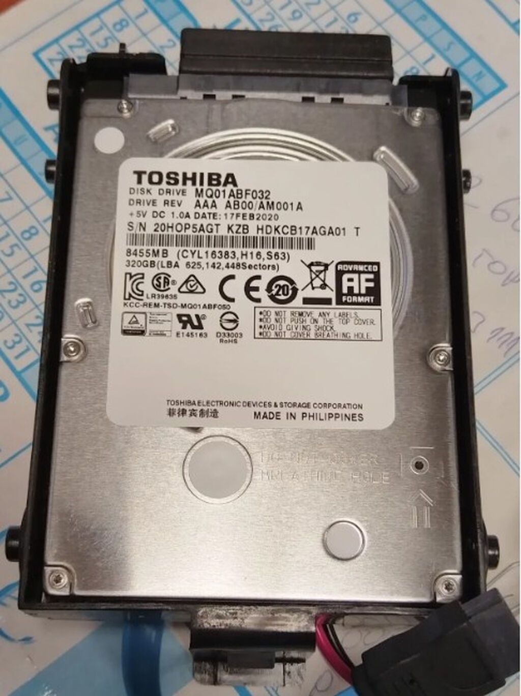 Toshiba 320Gb 2,5 sata Hdd za Laptop