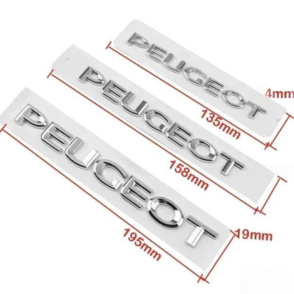 Znak natpis Pezo Peugeot - 3 dimenzije. Kvalitetni samolepljivi