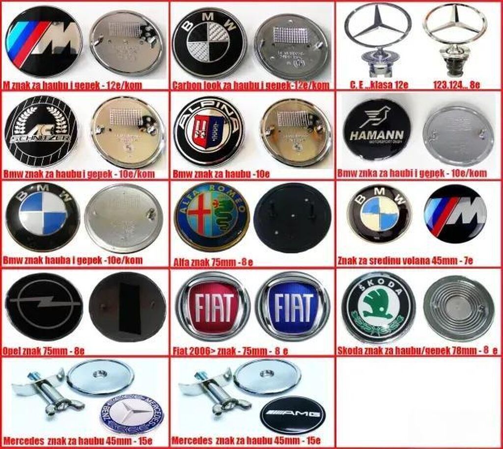 Bmw znak karbon za haubu i gepek. Komplet prednjeg i zadnjeg znaka