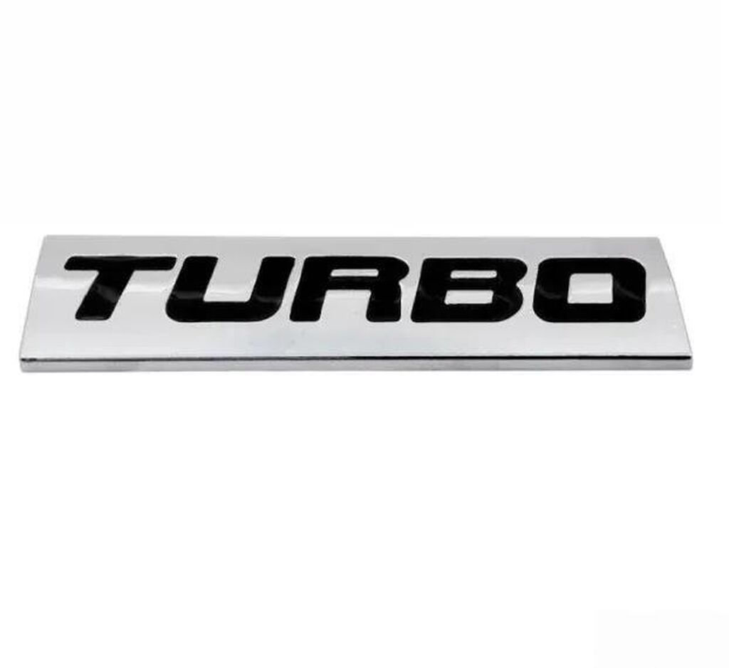 Auto znak Turbo - samolepljiv. Metalni znak turbo - hromiran -