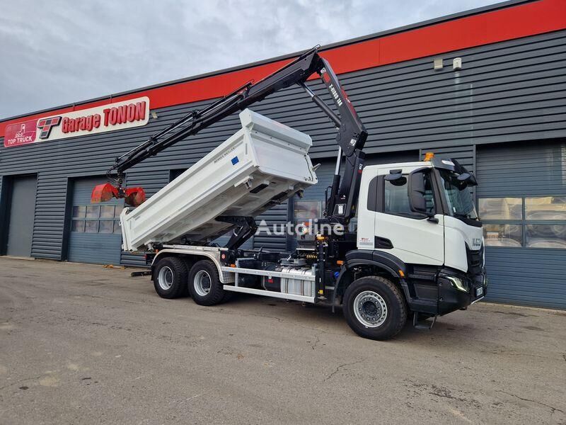 IVECO X-WAY 480 BI-BENNE + GRUE kiper