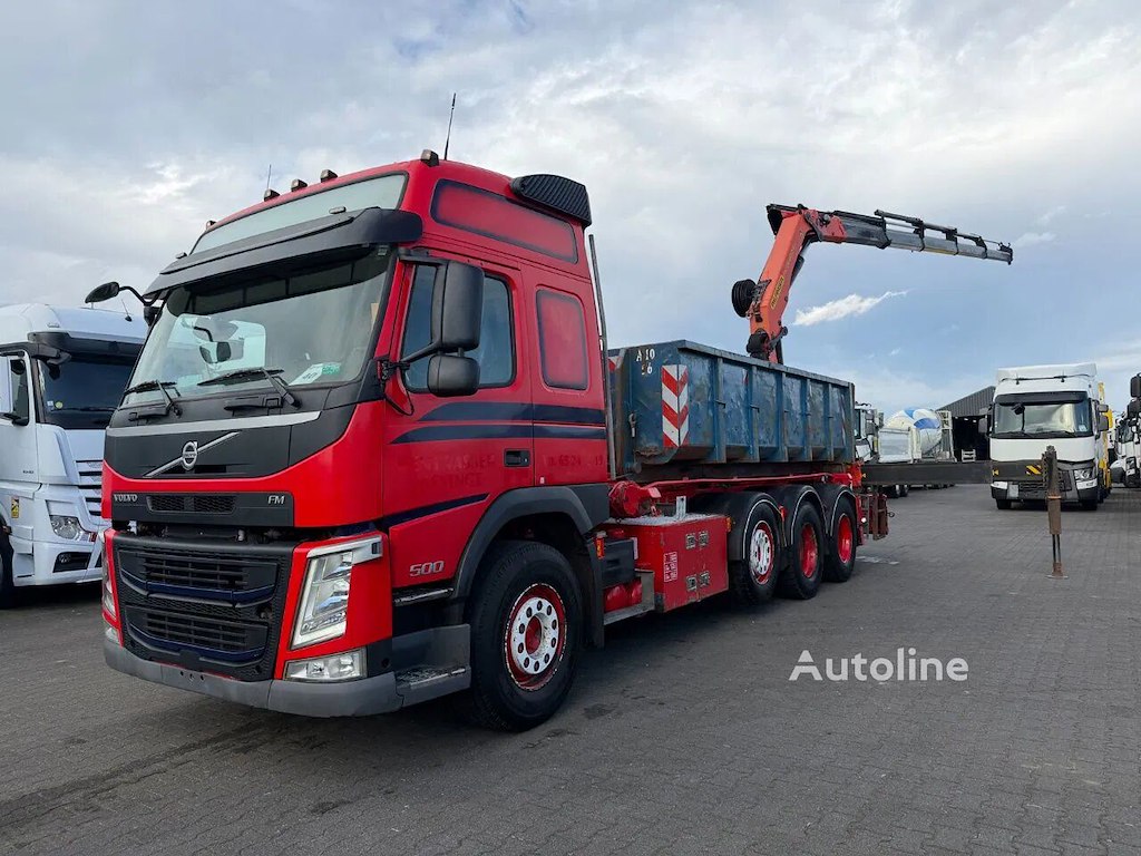 Volvo FM 500 8X2 HMF Containersystem + Palfinger PK 26002 kiper