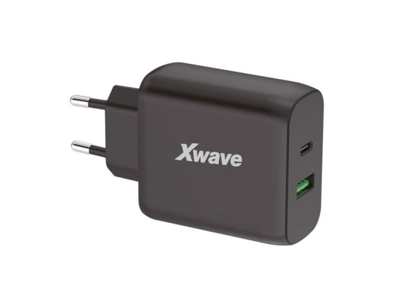 XWAVE GAN45-AC GAN ULTRABRZI PUNJAČ 45W USB-A + USB-C CRNI