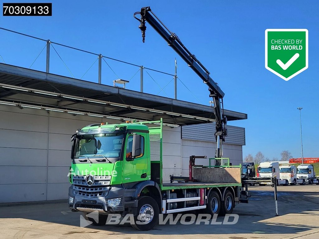 Mercedes-Benz Arocs 2636 6X4 HIAB 144 E-3 HIPRO Remote Full Steel Euro 6 kamion s ravnom platformom