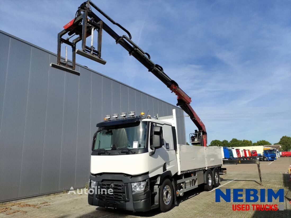 Renault T380 6X2 - HMF 2110L A4 Crane / Kran kamion s ravnom platformom