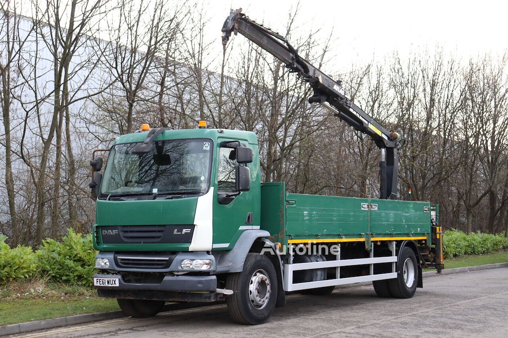 DAF LF55 220 4X2 ATLAS 92.2 CRANE DROPSIDE (2011) kamion s ravnom platformom