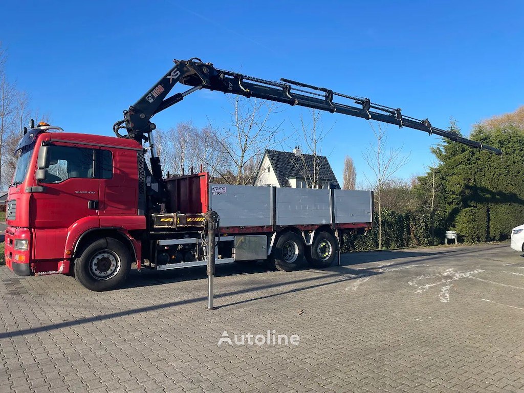 MAN TGA 26.430 With hiab 322 crane 8x hydrolic 20.8m crane kamion s ravnom platformom