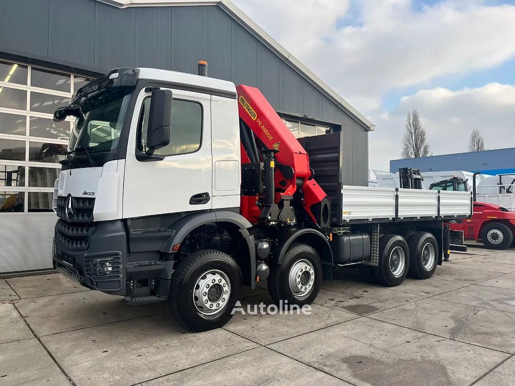 Novi Mercedes-Benz Arocs 4140 K 8x4 Crane Truck kamion s ravnom platformom