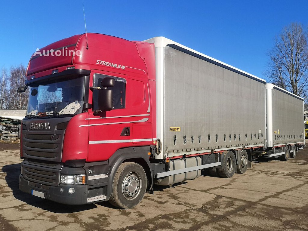 Scania R450, PDE, Retarder kamion sa klizna zavesa cerada + prikolica sa kliznom ceradom