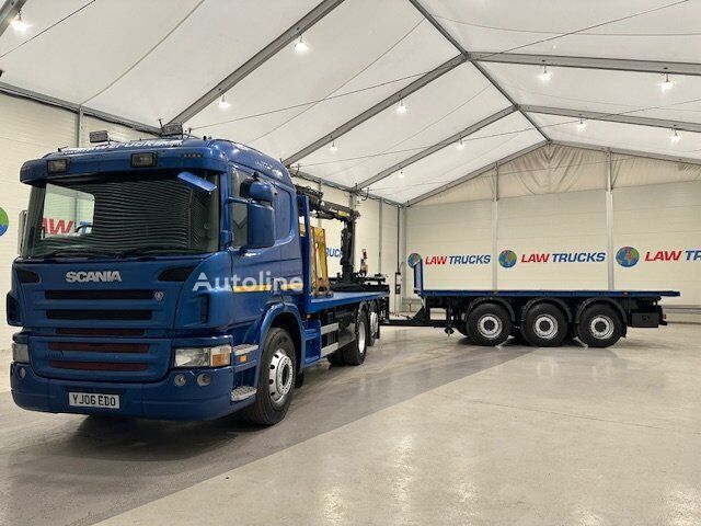 Scania P380 kamion platforma + prikolica platforma