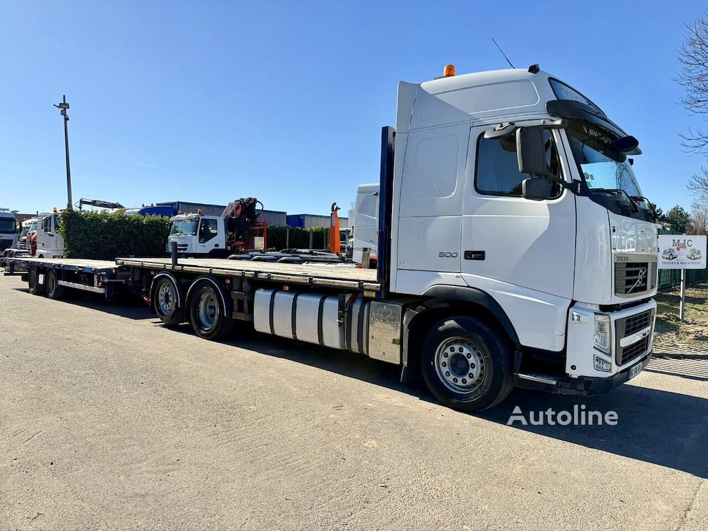 Volvo FH 500 6X2 PLATFORM TWISTLOCKS + ASCA TRAILER 8m15 + TWISTLOCKS kamion platforma + prikolica platforma