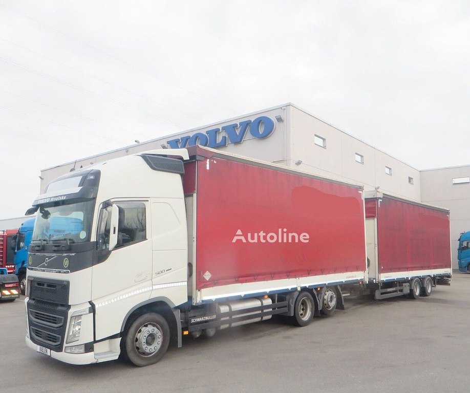Volvo FH500 6x2 tandem jumbo 115m3 kamion s ceradom + prikolica sa ceradom