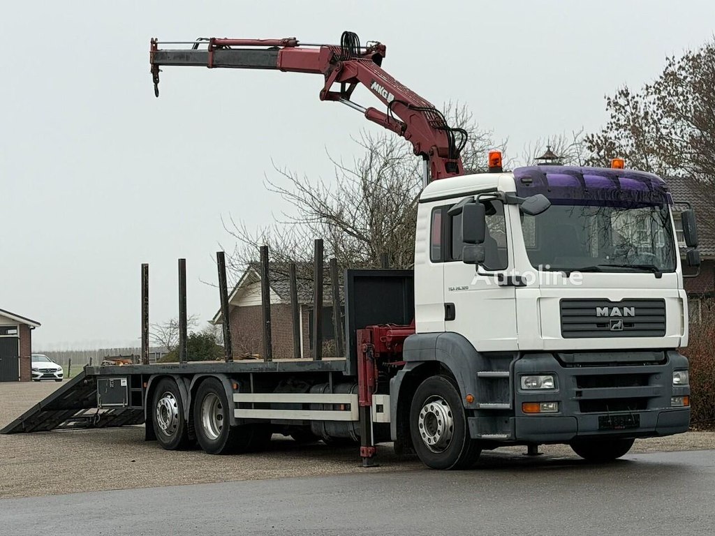 MAN TGA 26.320 CRANE RAMPS MACHINE TRANSPORTER šlep auto