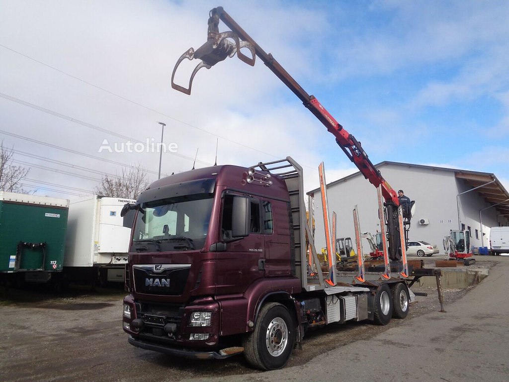 MAN TGS 26.500 6x4 Hydrodrive Epsilon M12Z kamion za prevoz drva