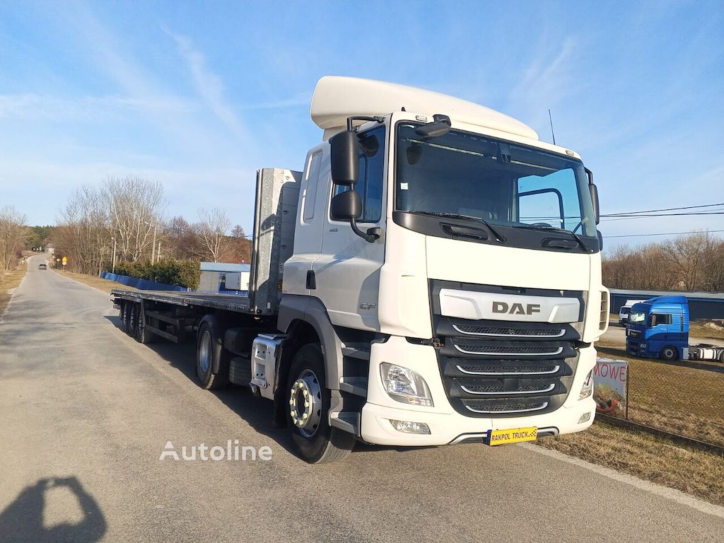 DAF CF 480 tegljač + poluprikolica platforma