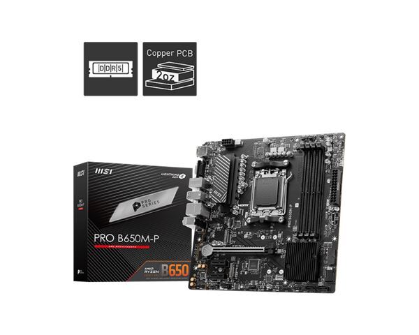 Matična ploča MSI PRO B650M-P, AMD B650, AM5, mATXID: EK000575175