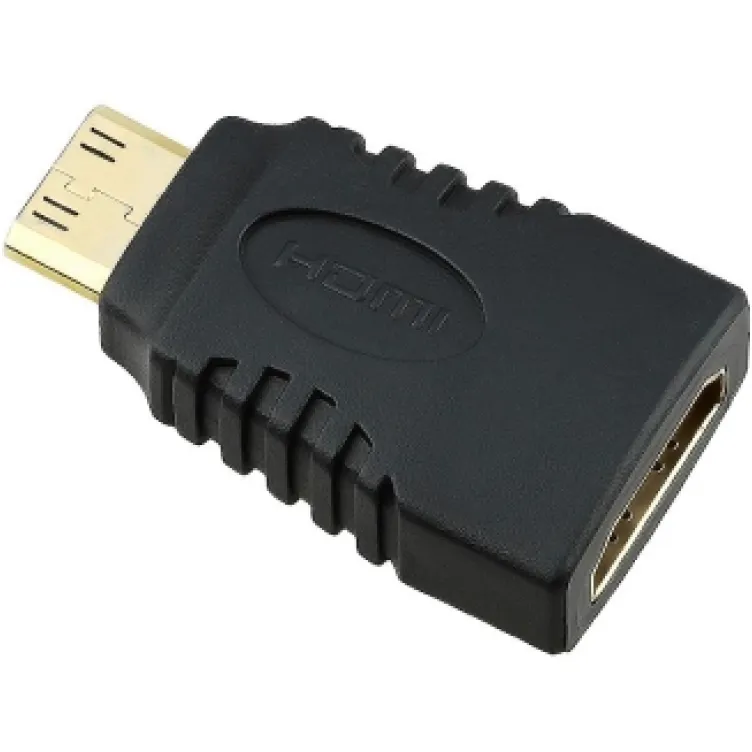 Adapter Mini HDMI (M) - HDMI (F) crni